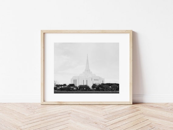 Black and White Gilbert Temple Print INSTANT DOWNLOAD | Etsy