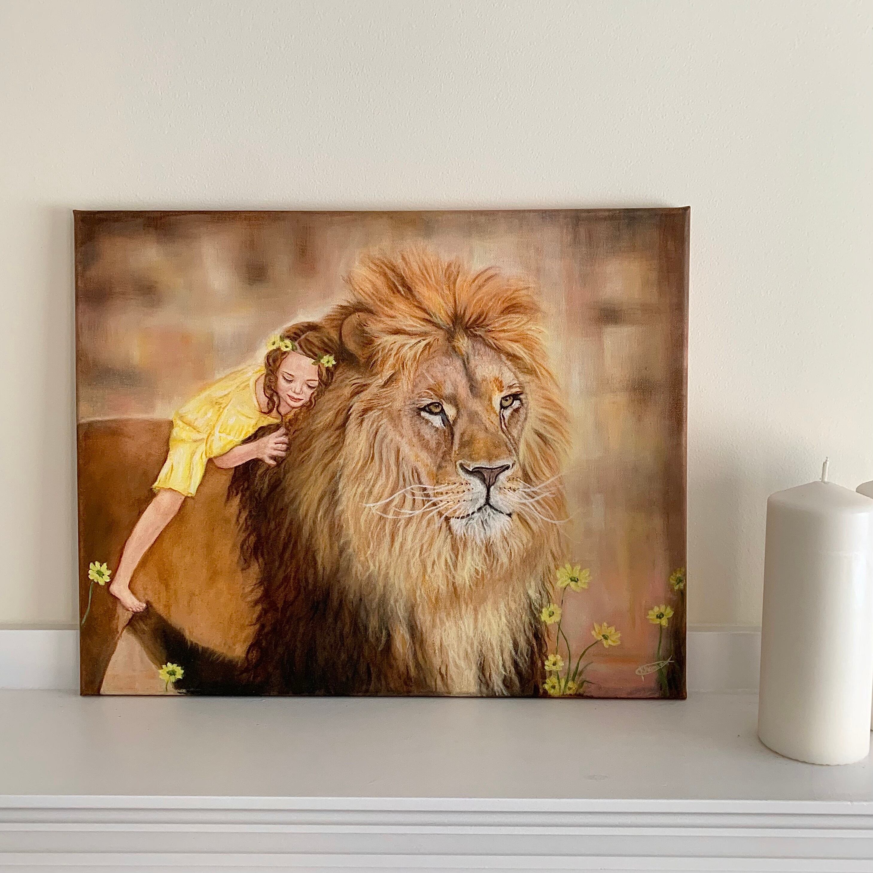 Best Place to Be Aslan Lion and Girl Christian Art - Etsy