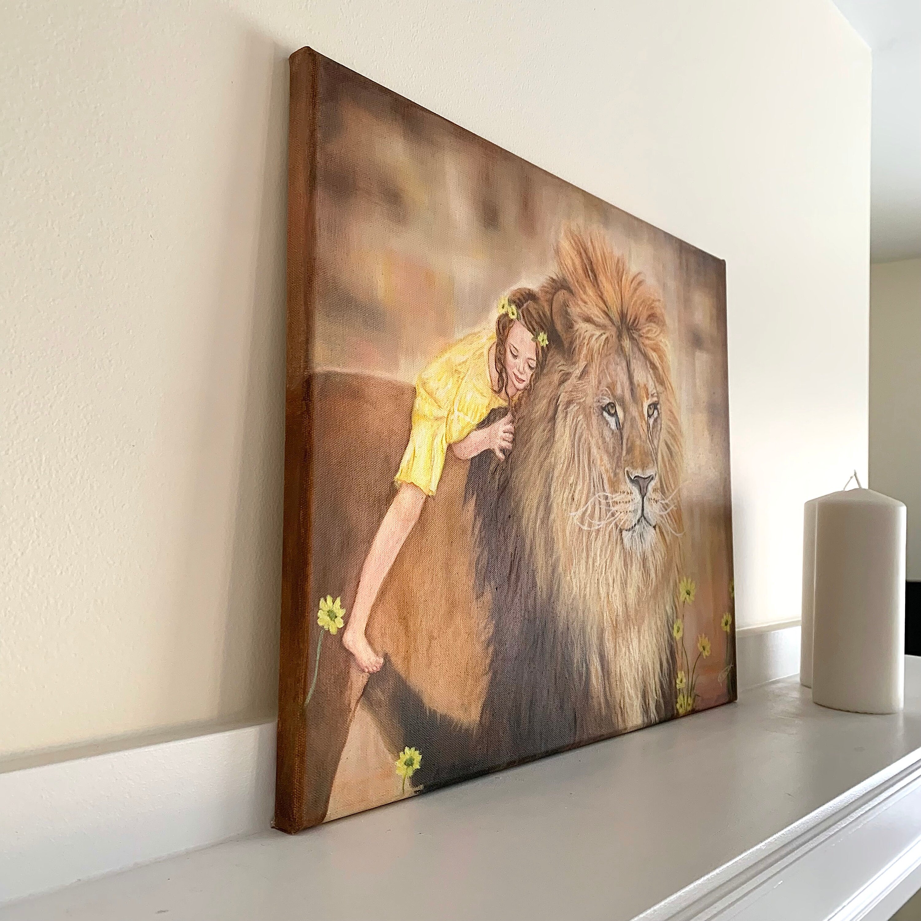 Best Place to Be Aslan Lion and Girl Christian Art - Etsy
