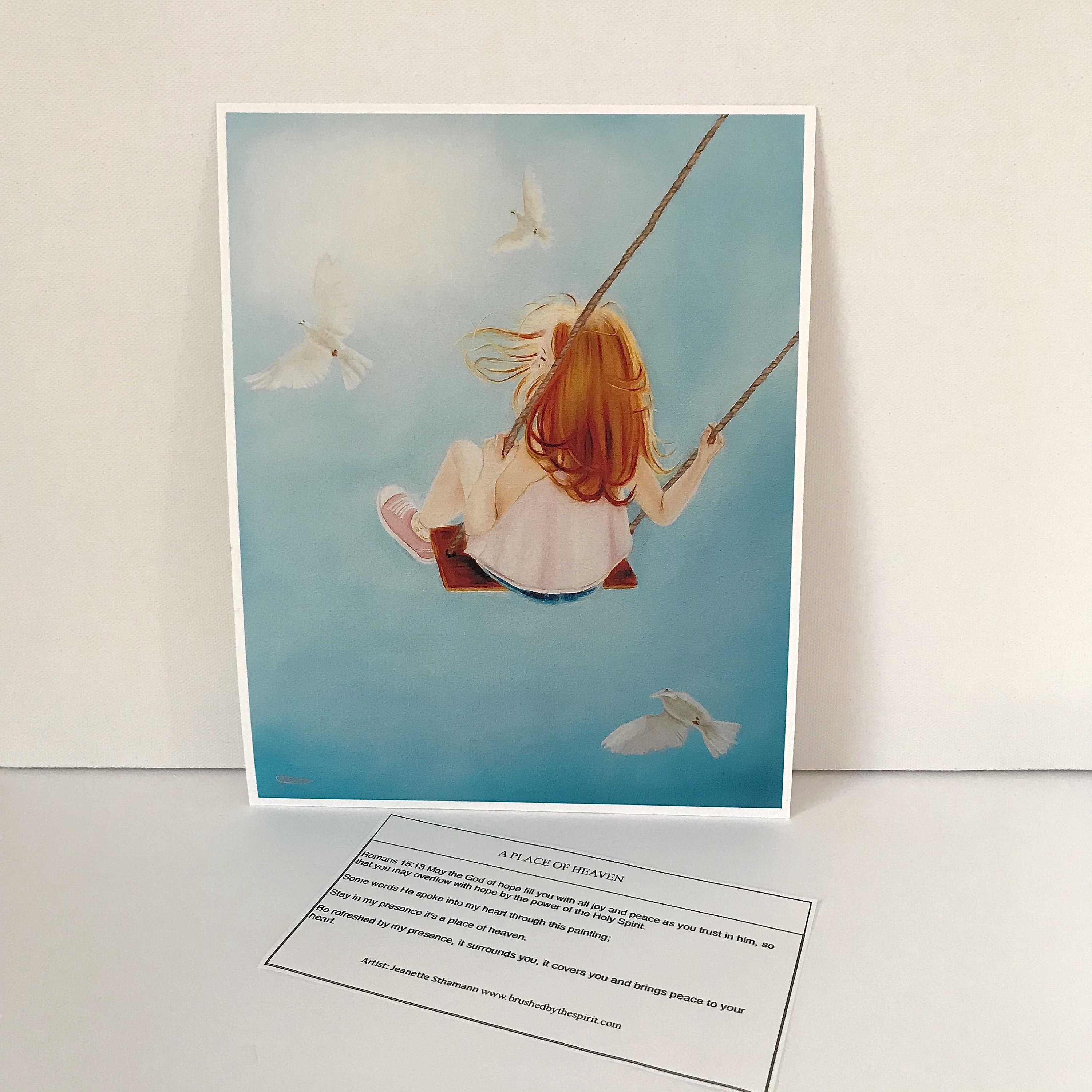 A Place of Heaven Art Print Prophetic Art Girl on Swing | Etsy