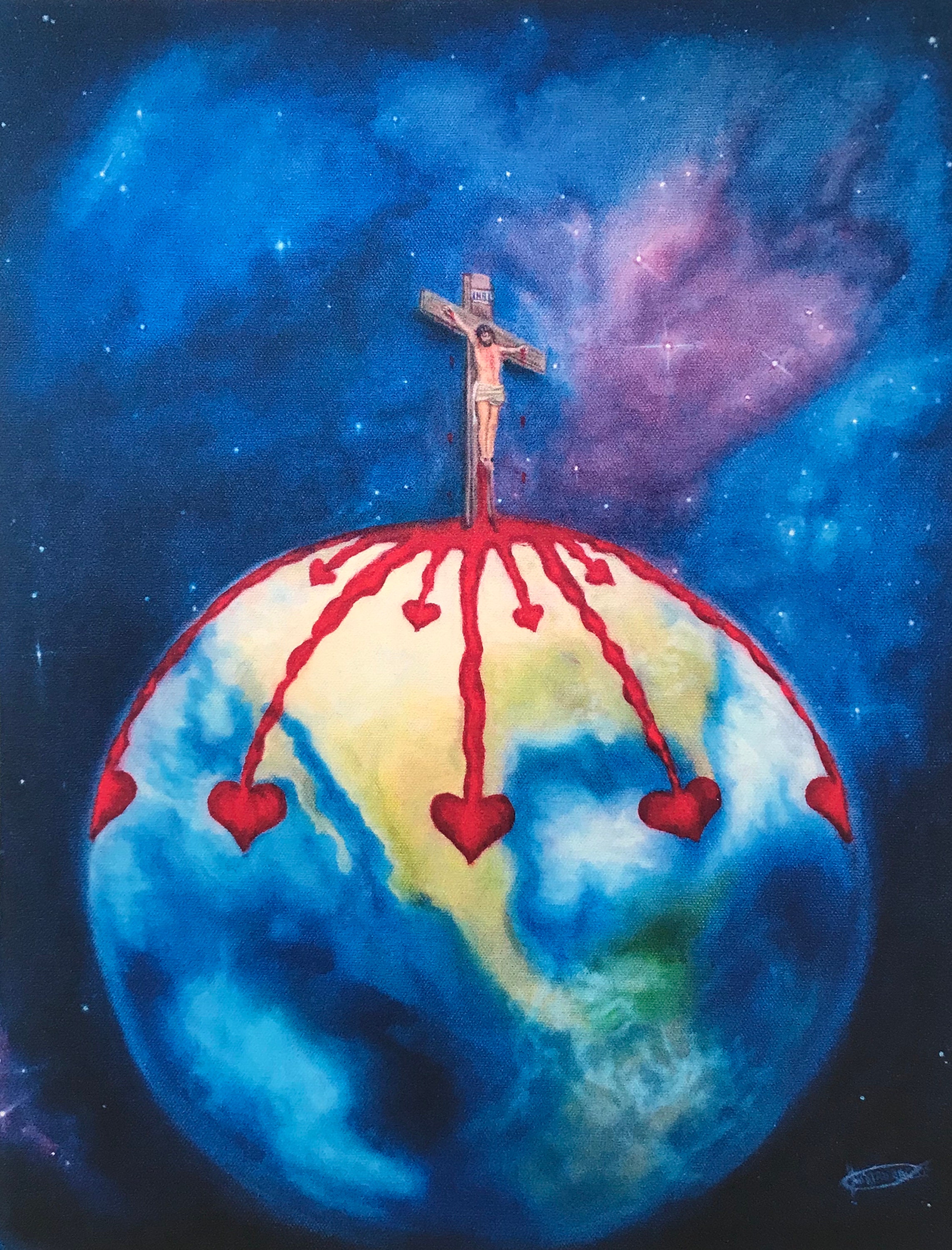 God so Loved the World - Prophetic Art Print - Christian Art Print ...