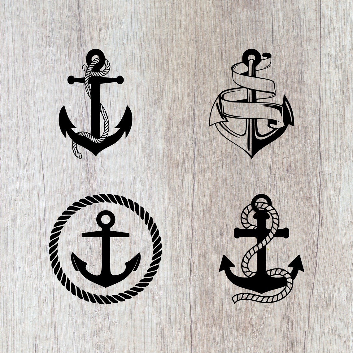 Anchor Bundle 16 Pack | Svg Dxf Png Pdf | Naval | Laser Cut | Glowforge ...
