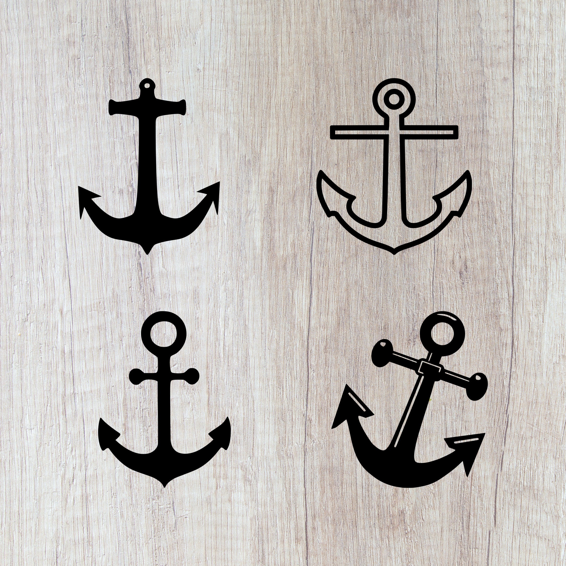 Anchor Bundle 16 Pack | Svg Dxf Png Pdf | Naval | Laser Cut | Glowforge ...