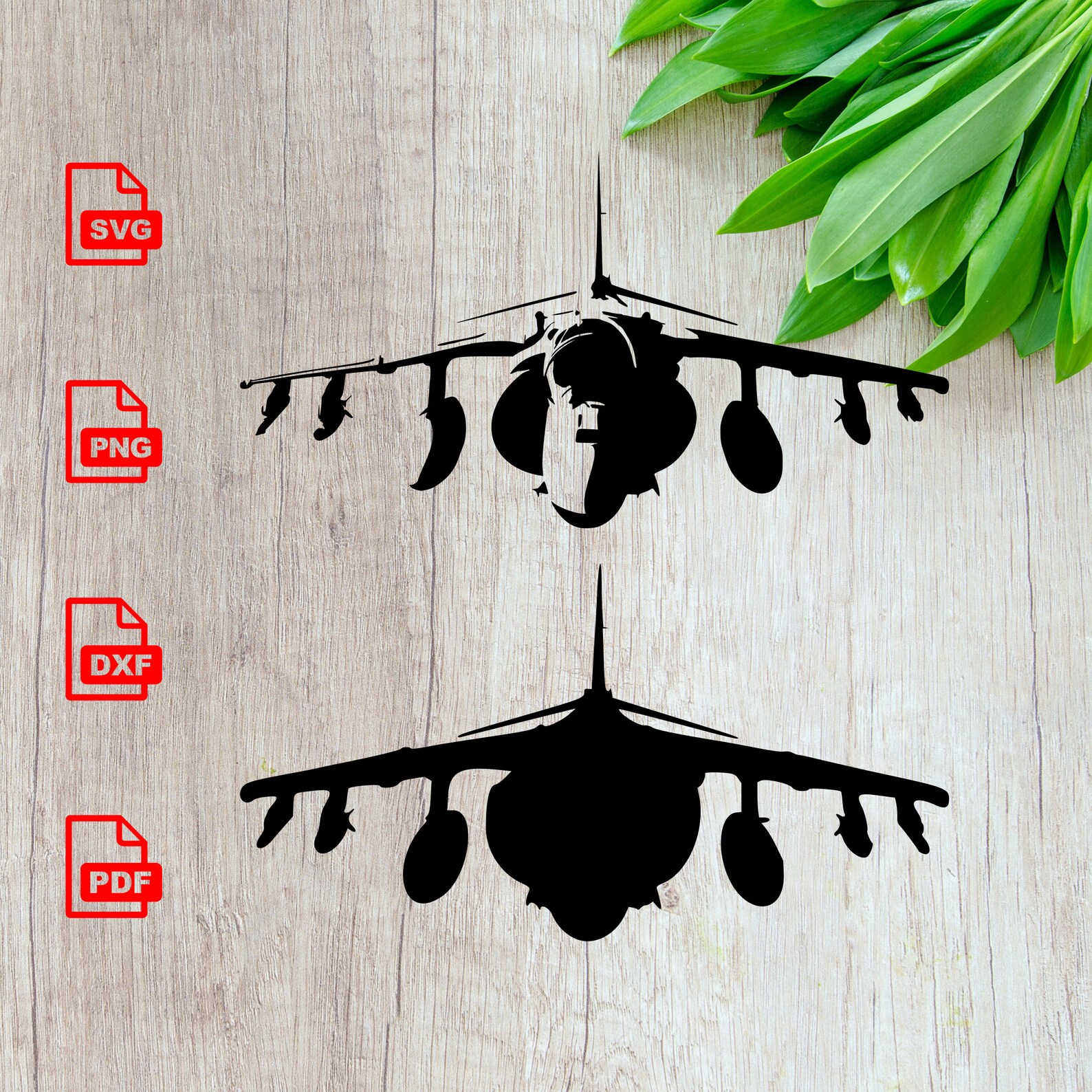 AV-8B Harrier II Silhouette | 2 Styles | Svg Dxf Png Pdf | Marine Corps ...