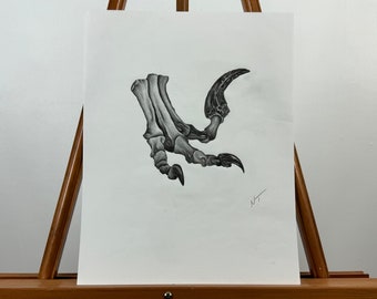 Dinosaur Allosaurus Skull Original Premium Graphite Sketch Art Piece - Etsy
