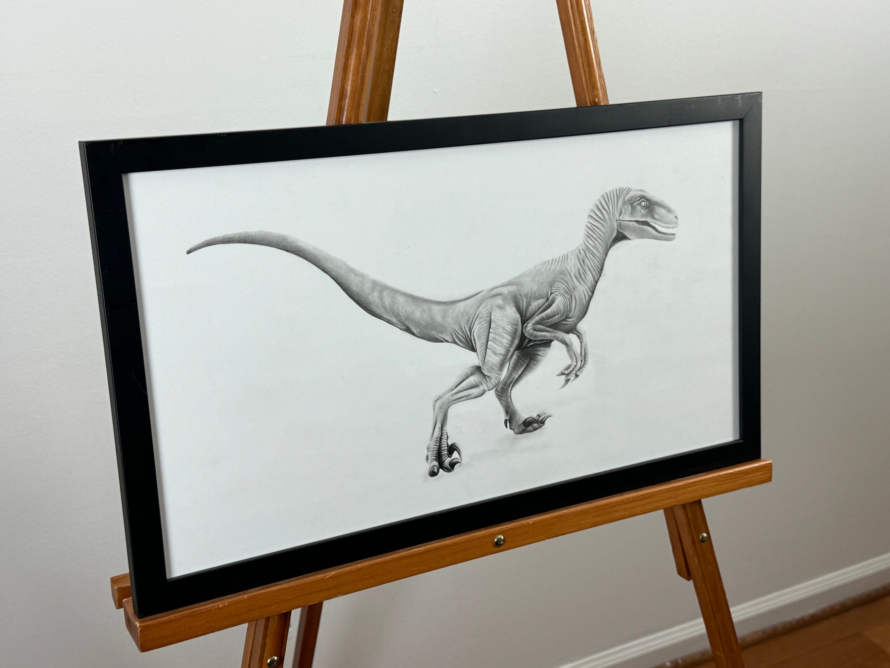 Dromaeosaur Raptor Original Graphite Art Piece - Etsy