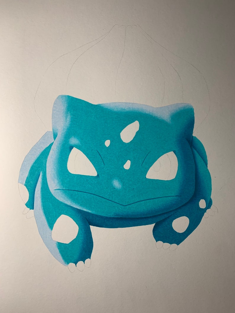 Pokémon Bulbasaur Original Colored Pencil Art Piece - Etsy