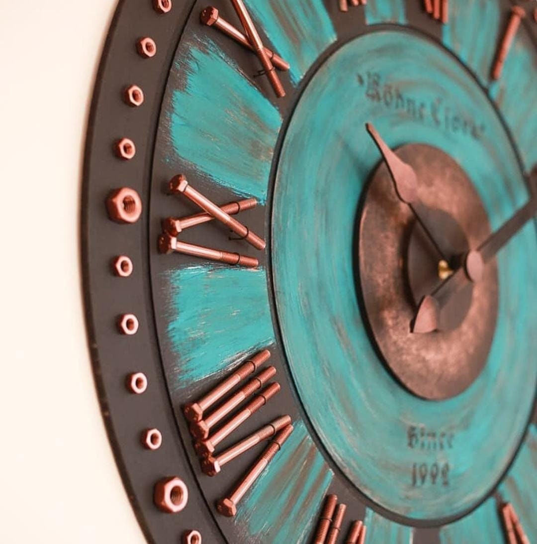 Wall Clock-blue Wall Clocklarge Wall Clock large Wall - Etsy