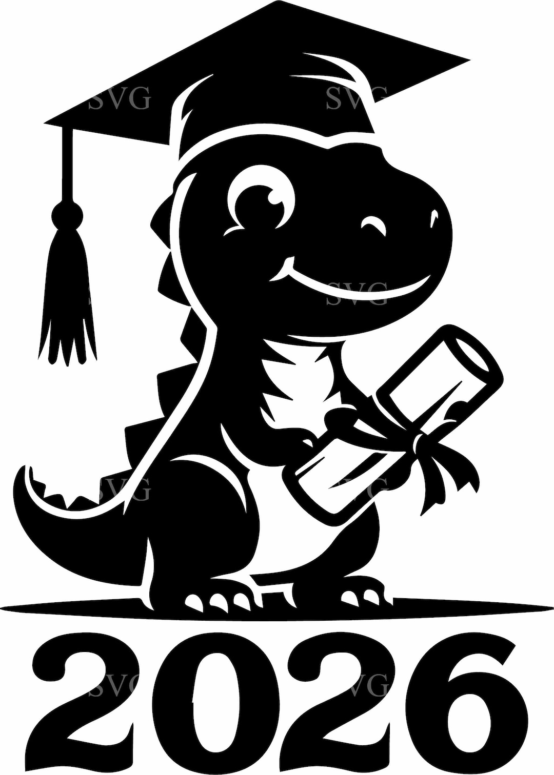 4 Graduation Dinosaur 2026 SVG Graduate Dino Silhouette Diploma Cap ...