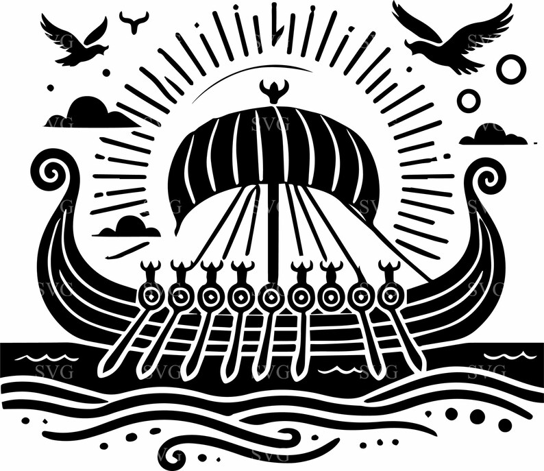 8 Viking Ship SVG, Nordic Longboat Cut File (digital Download) - Etsy