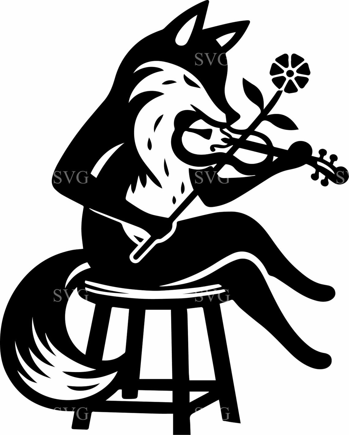 5 Fox Playing Violin SVG Clipart – Musical Woodland Animal PNG (digital ...