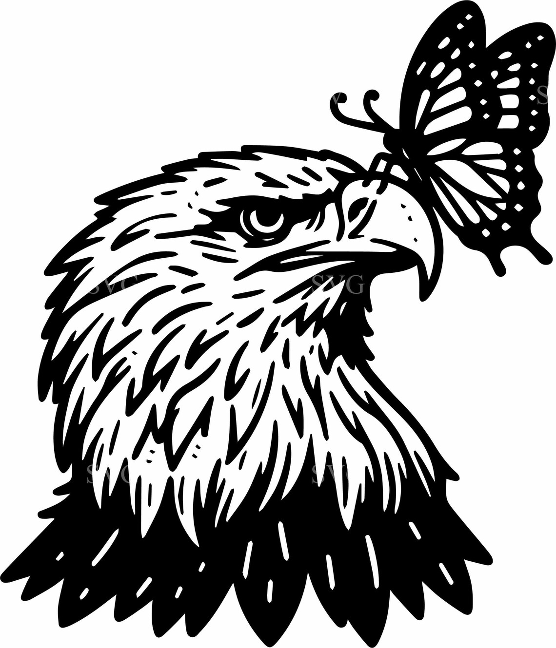7 Bald Eagle Butterfly SVG Cut File – Patriotic Wildlife Design ...