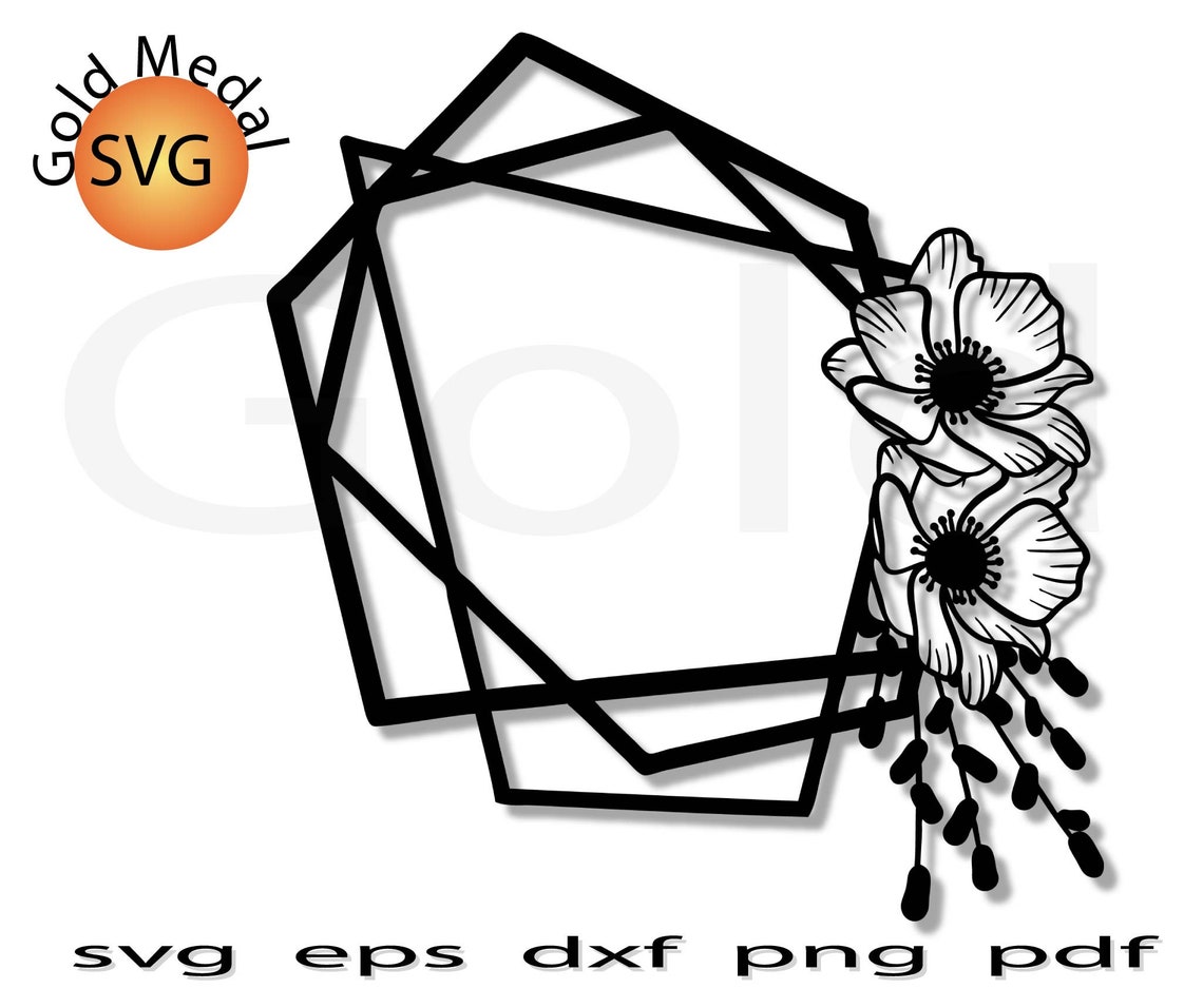 Wire Frame Svg Floral Frame Svg Monogram Frame Svg Flower - Etsy
