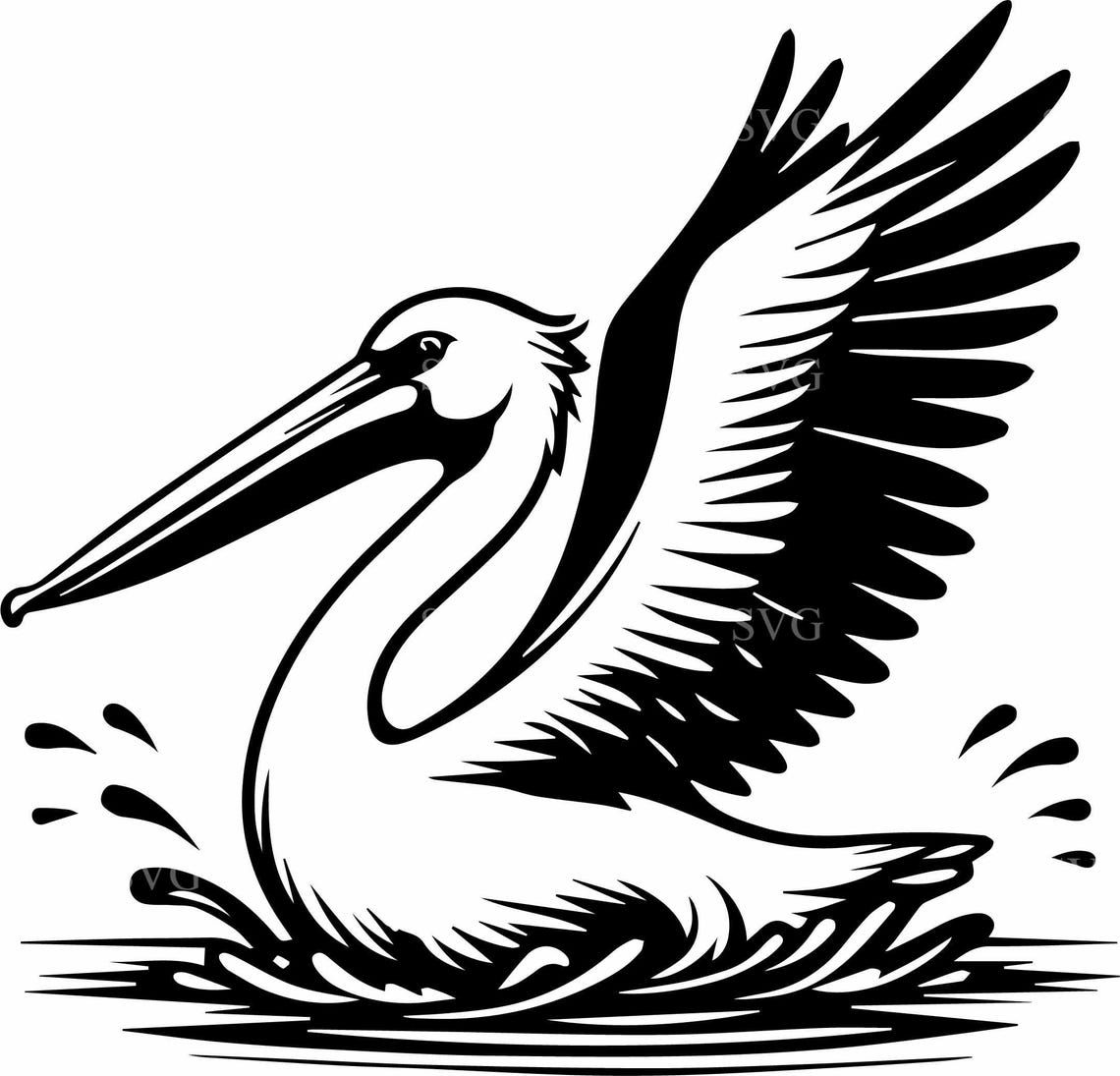 3 Pelican Splash SVG – Coastal Bird Cut File – Ocean Wildlife Design ...