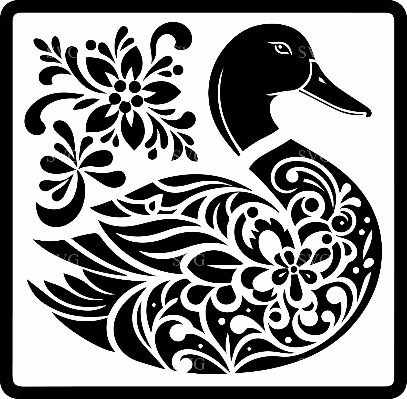 8 Floral Goose SVG – Elegant Bird Cut File for Cricut Silhouette ...