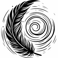 Feather Cluster Icon Svg Png: Bold High Contrast Cut File for Crafting ...