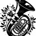4 Floral Tuba SVG Cut File, Music Clipart, Laser Cut Vector Art - Etsy