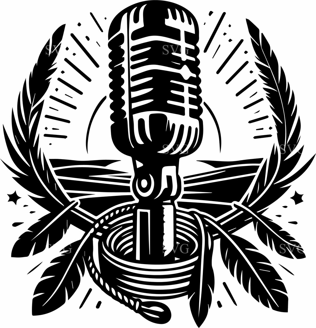 7 Western Microphone SVG – Sunset, Rope & Feathers Clipart (digital Cut ...