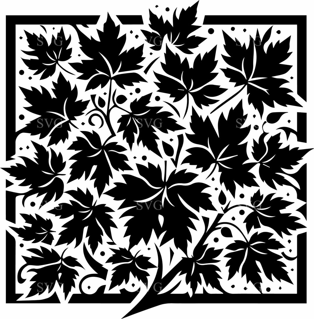 8 Maple Leaves SVG – Fall Foliage Pattern Cut File for Cricut and Laser ...