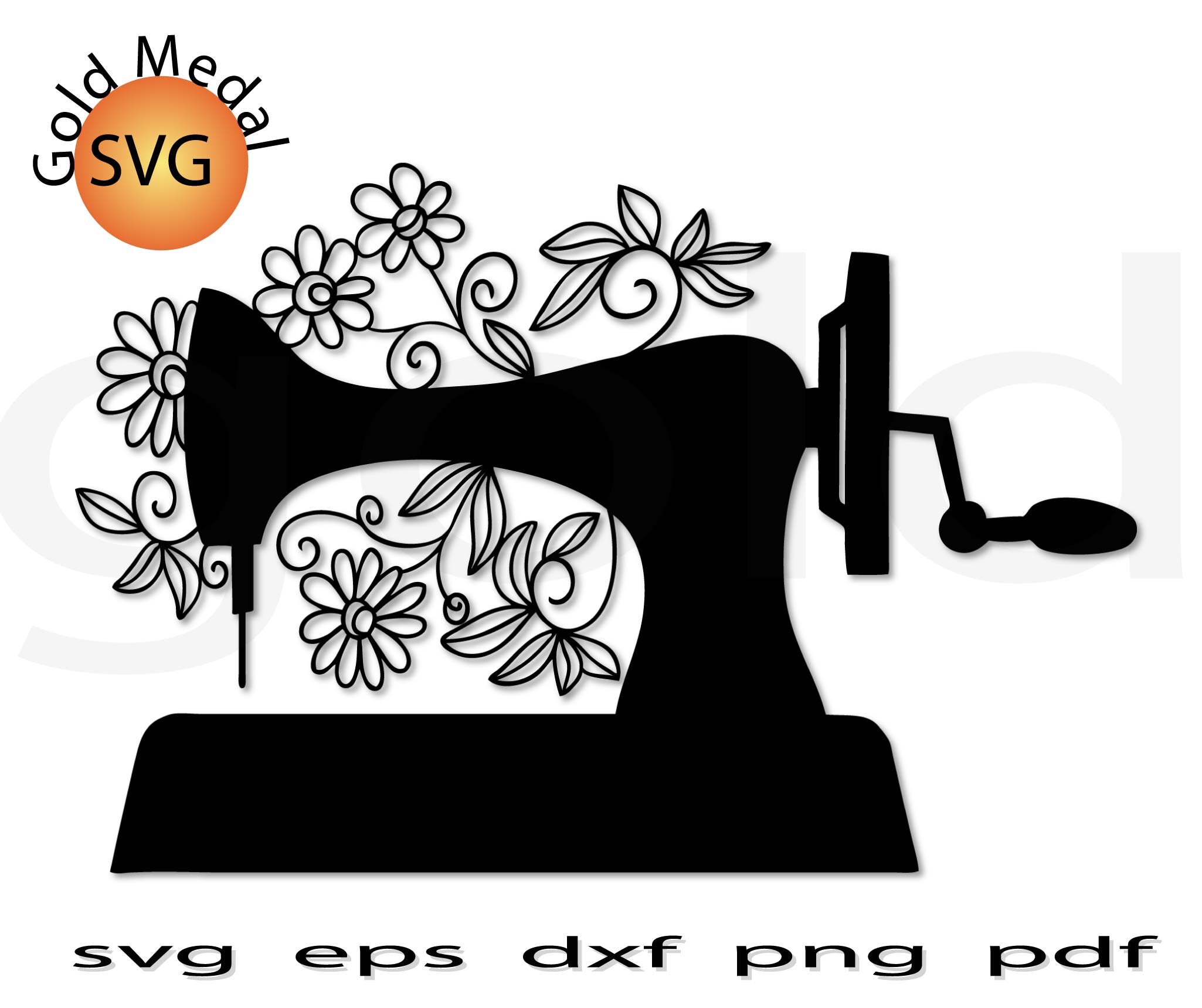 Tailor Svg Floral Sewing Machine Doodle Flower Craft Hobby - Etsy