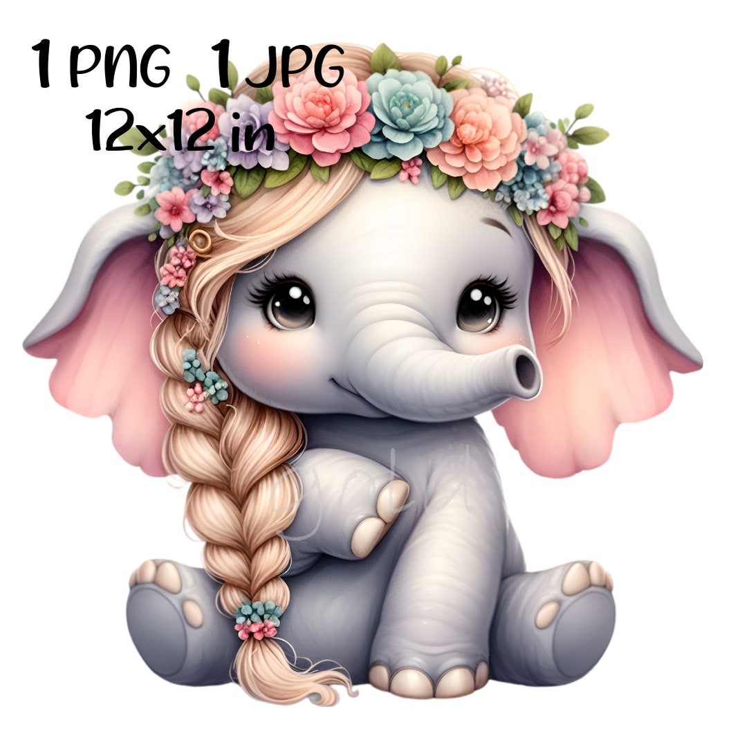 Elephant Clip Art, Baby Girl Clipart, Cute Baby Animals, Kids ...