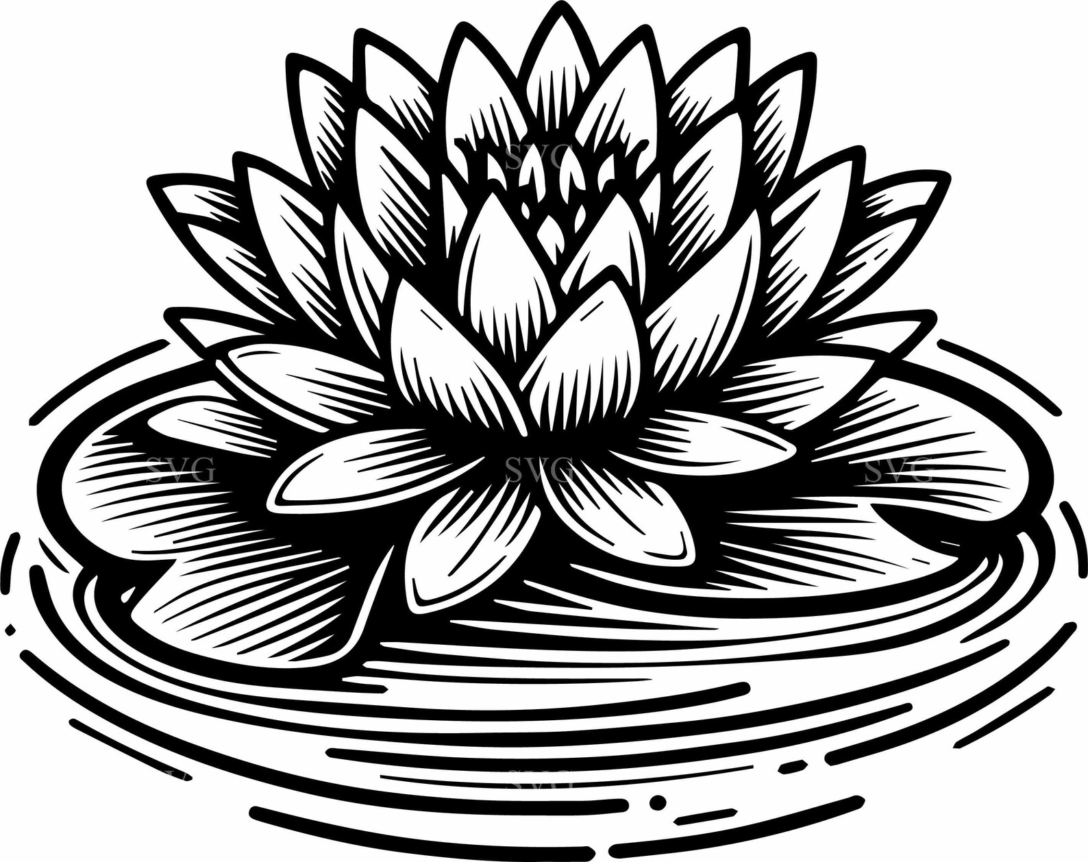 4 Water Lily SVG Lotus Flower Cut File Yoga, Meditation, Spiritual ...