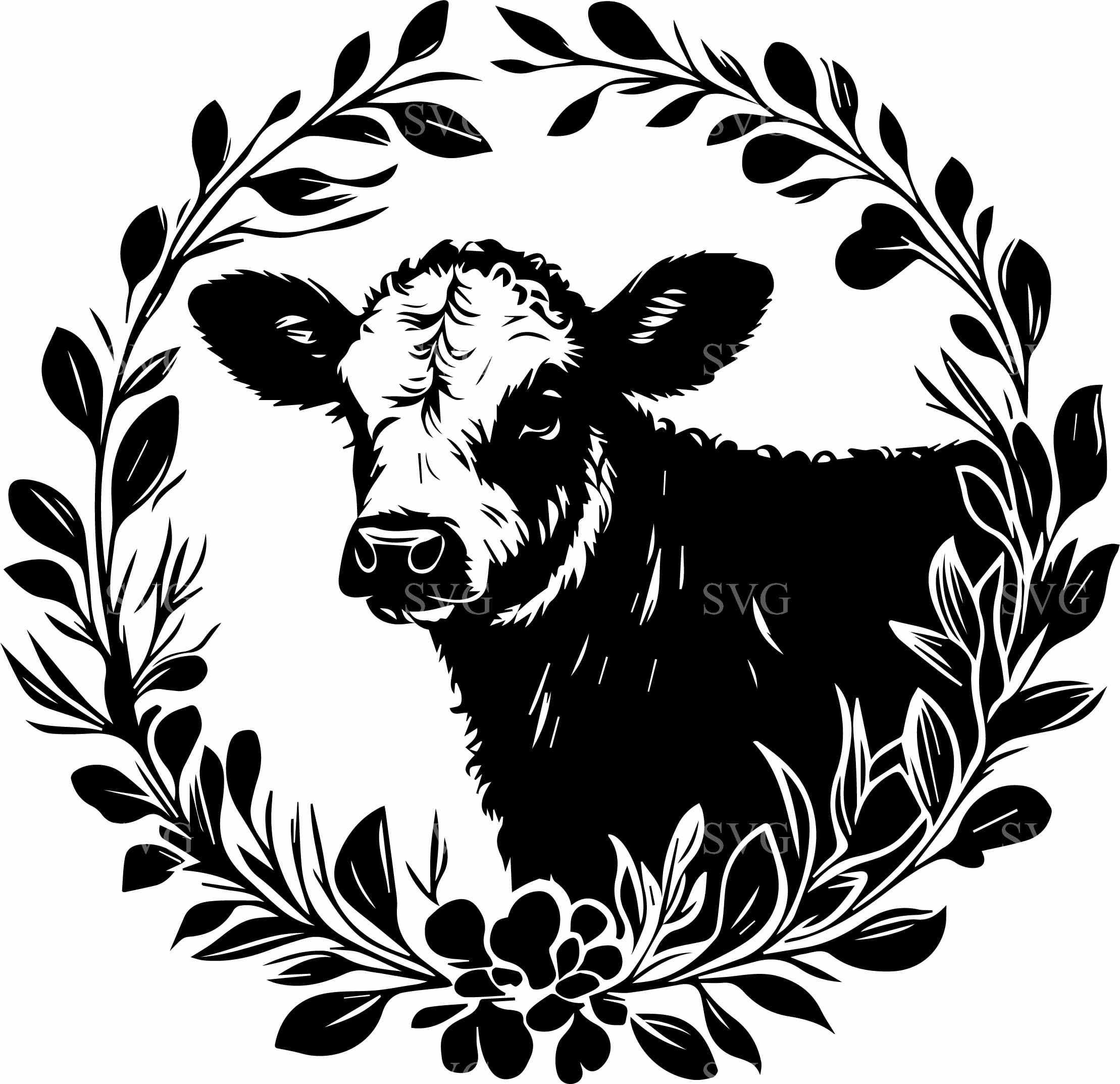 4 Cow and Calf SVG Farm Animal Cut File Rustic Barn Decor, Farmhouse ...