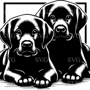 Lab Puppies SVG 6 Cut File, Cute Labrador Silhouette, Dog Clipart, Pet ...