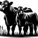Angus Cattle SVG Cut Files, 7 Farm Animal Clipart, Cow and Calf ...