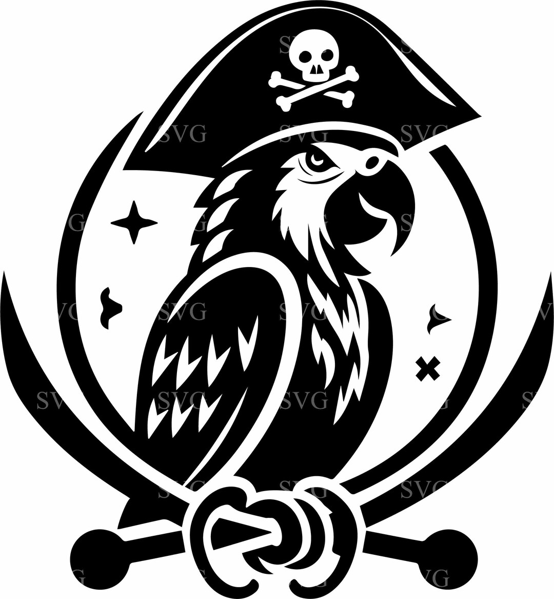 8 Pirate Parrot SVG 8 Cut File, Pirate Bird Clipart, Buccaneer Parrot ...
