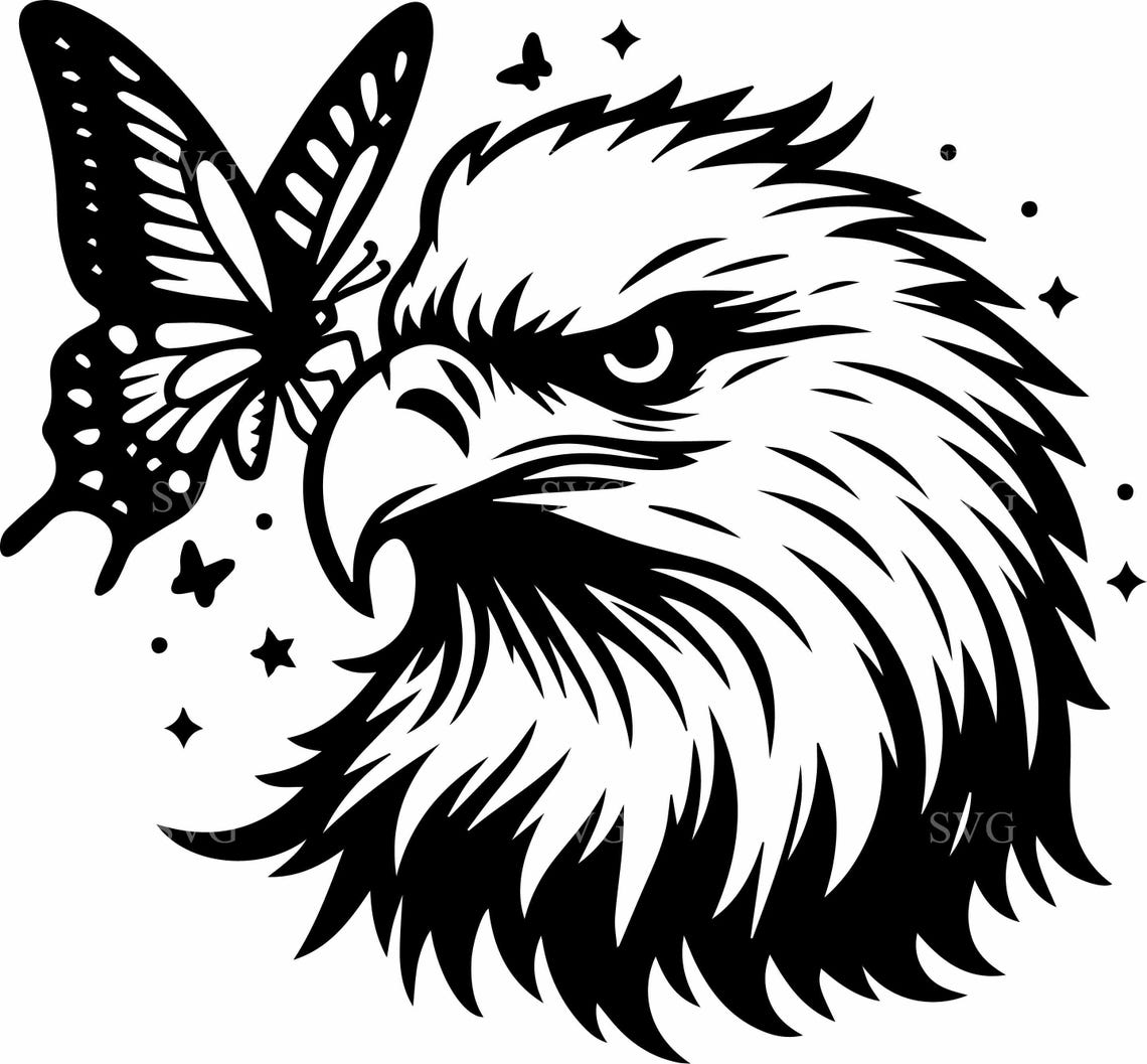 7 Bald Eagle Butterfly SVG Cut File – Patriotic Wildlife Design ...