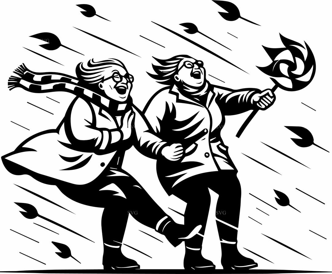 6 Windy Day Grandmas - 6 Funny Women SVG Cut File - Crafters, Humor ...