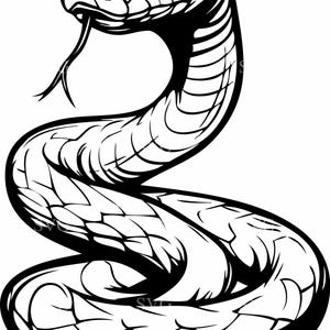 Coiled Snake SVG 8 Cut File - Fierce Cobra Silhouette Design - Bold ...