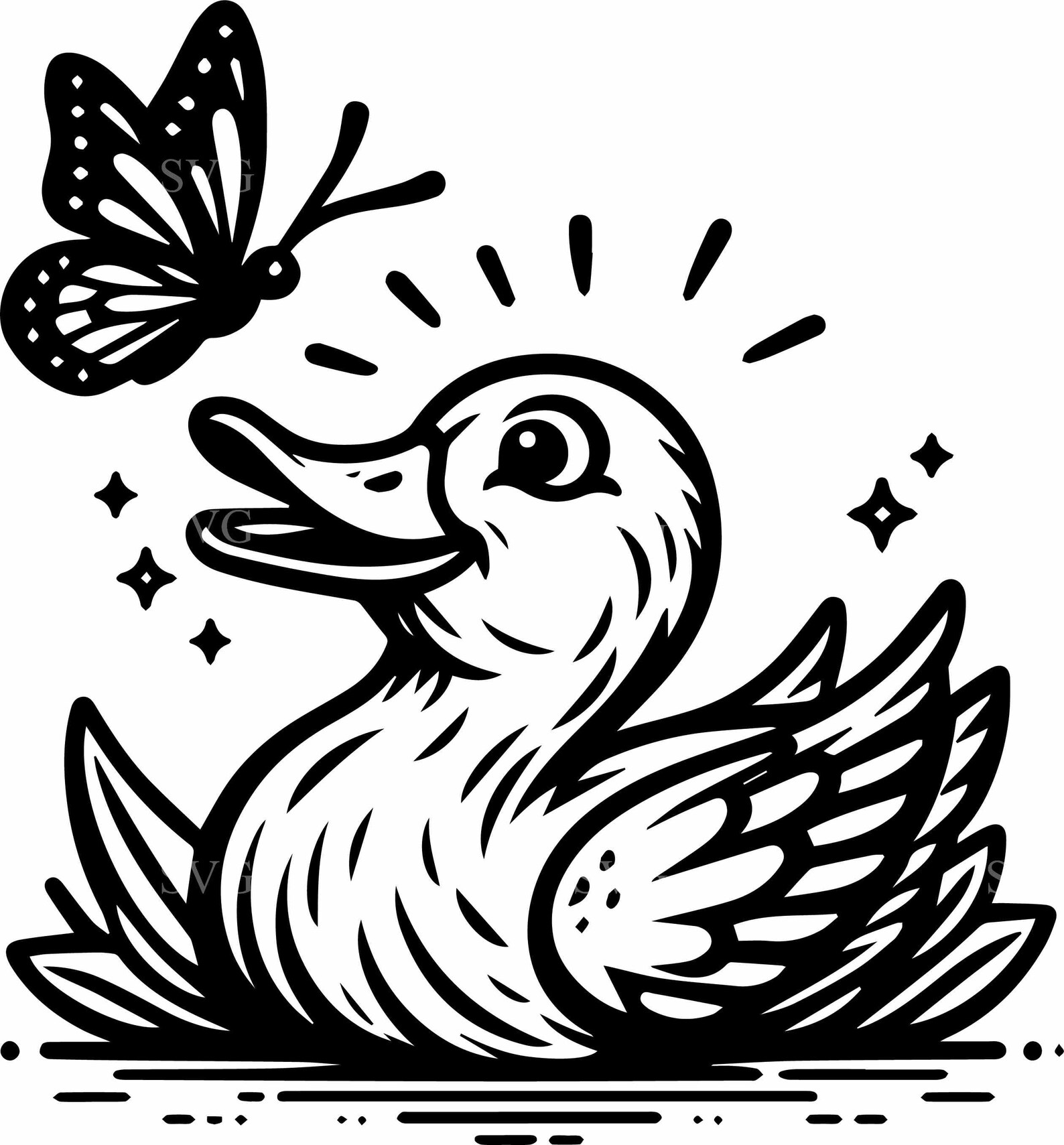 7 Duck Butterfly SVG – Spring Easter Nursery Decor Cut File (digital ...