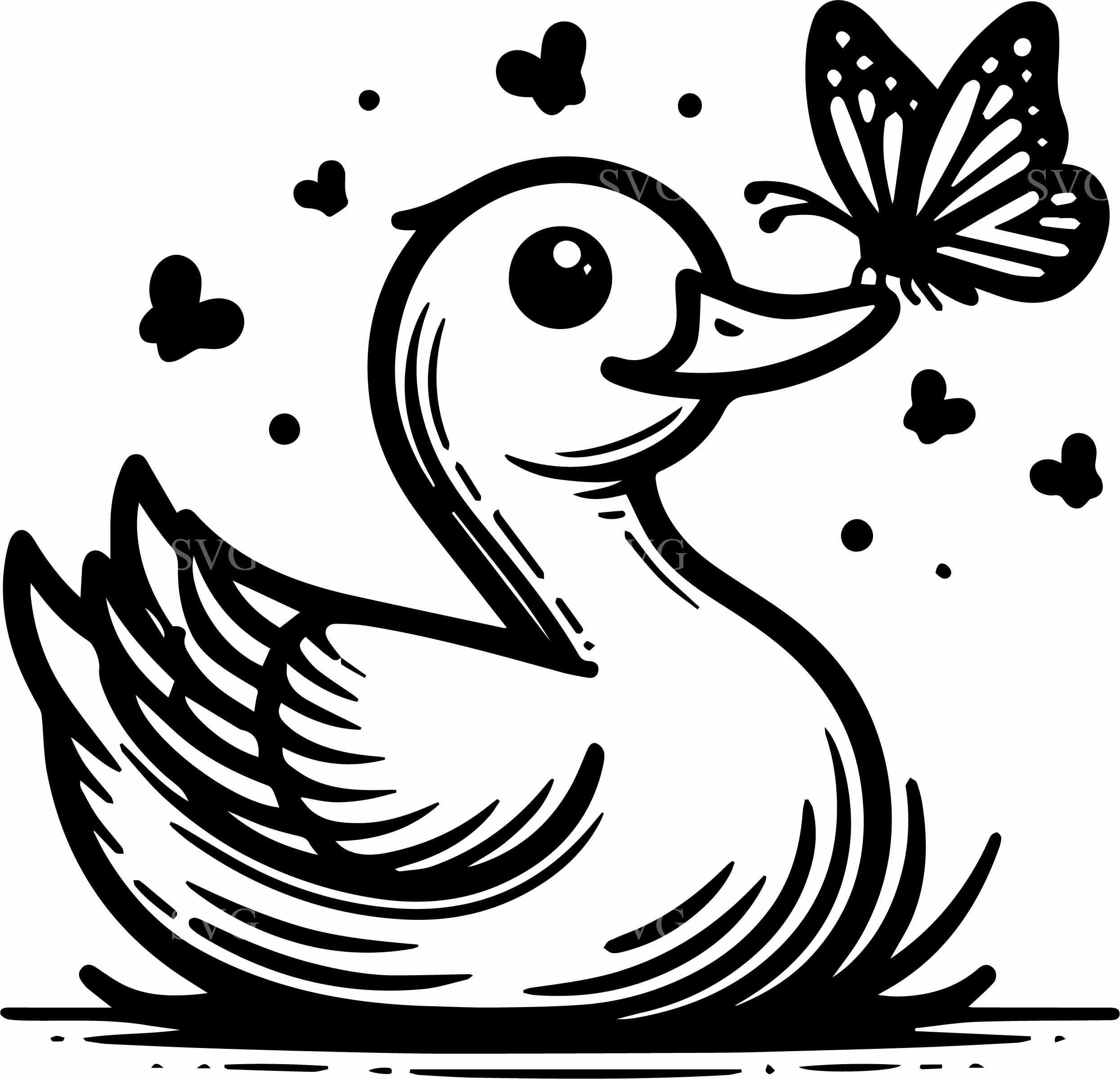 7 Duck Butterfly SVG – Spring Easter Nursery Decor Cut File (digital ...