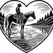 4 Cowboy & Horse Heart SVG – Western Desert Reflection Cut File - Etsy