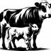 Angus Cow and Calf SVG 4 Cut File - Detailed Farm Animal Design for ...
