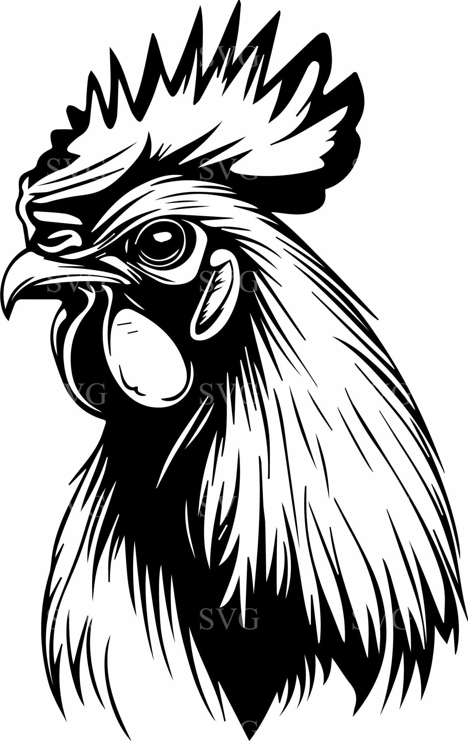 10 Rooster SVG Cut File, Farm Animal Silhouette for Cricut and Laser ...