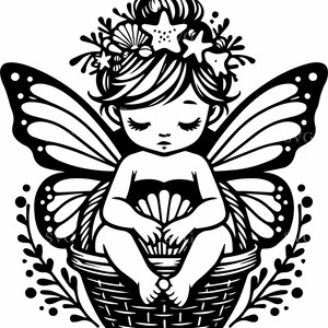5 Basket Fairy Princess – 5 Cute Fairy SVG Cut File – Magical Girl ...