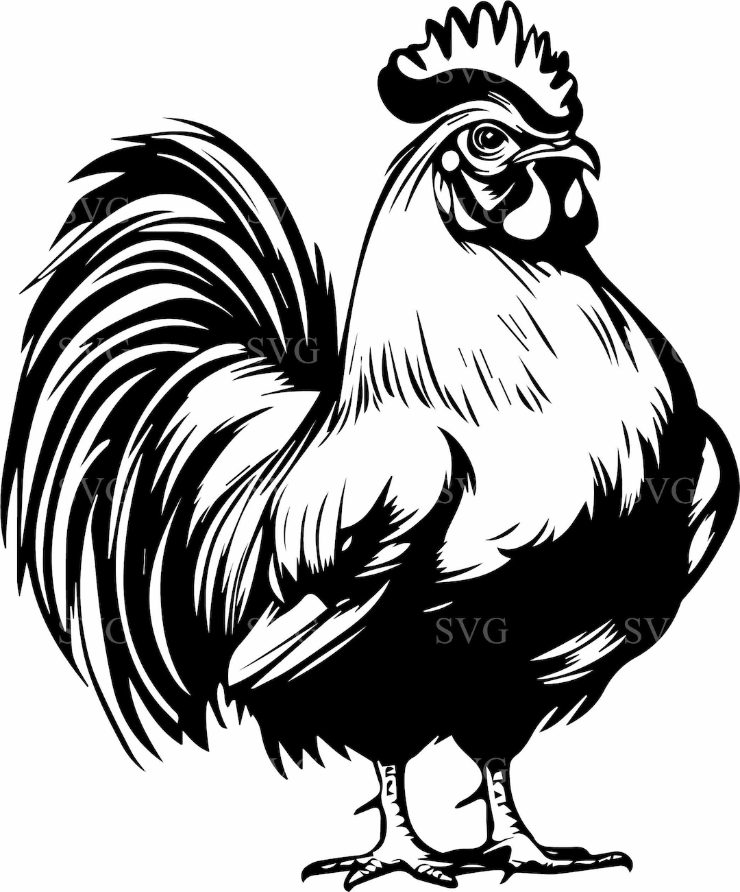 10 Rooster SVG Cut File, Farm Animal Silhouette for Cricut and Laser ...