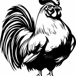10 Rooster SVG Cut File, Farm Animal Silhouette for Cricut and Laser ...
