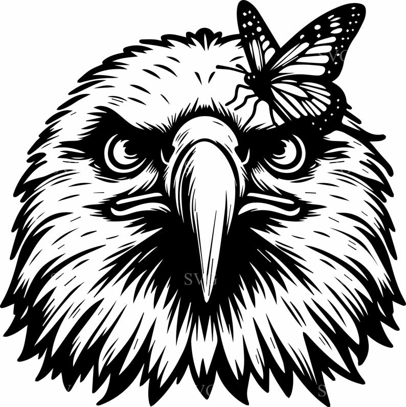 7 Bald Eagle Butterfly SVG Cut File – Patriotic Wildlife Design ...