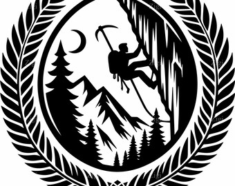 4 Ice Climber SVG – Mountain Climbing Silhouette Cut File for Cricut ...