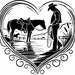4 Cowboy Horse Heart SVG – Rustic River Scene Cut File (digital ...