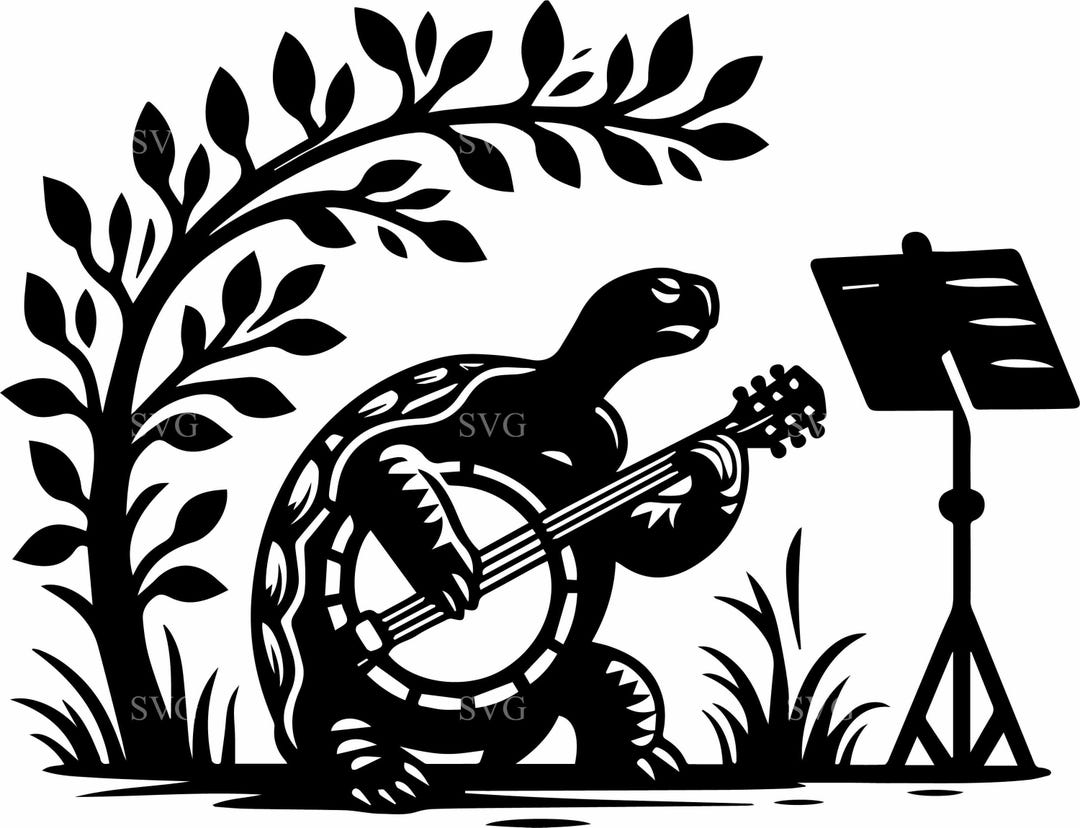 5 Turtle Banjo SVG - 5 Funny Music Animal Cut File for Cricut ...
