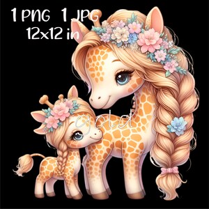 Giraffe Clipart, Motherhood Clipart, Mom Clipart, Cute Giraffe, Mommy ...