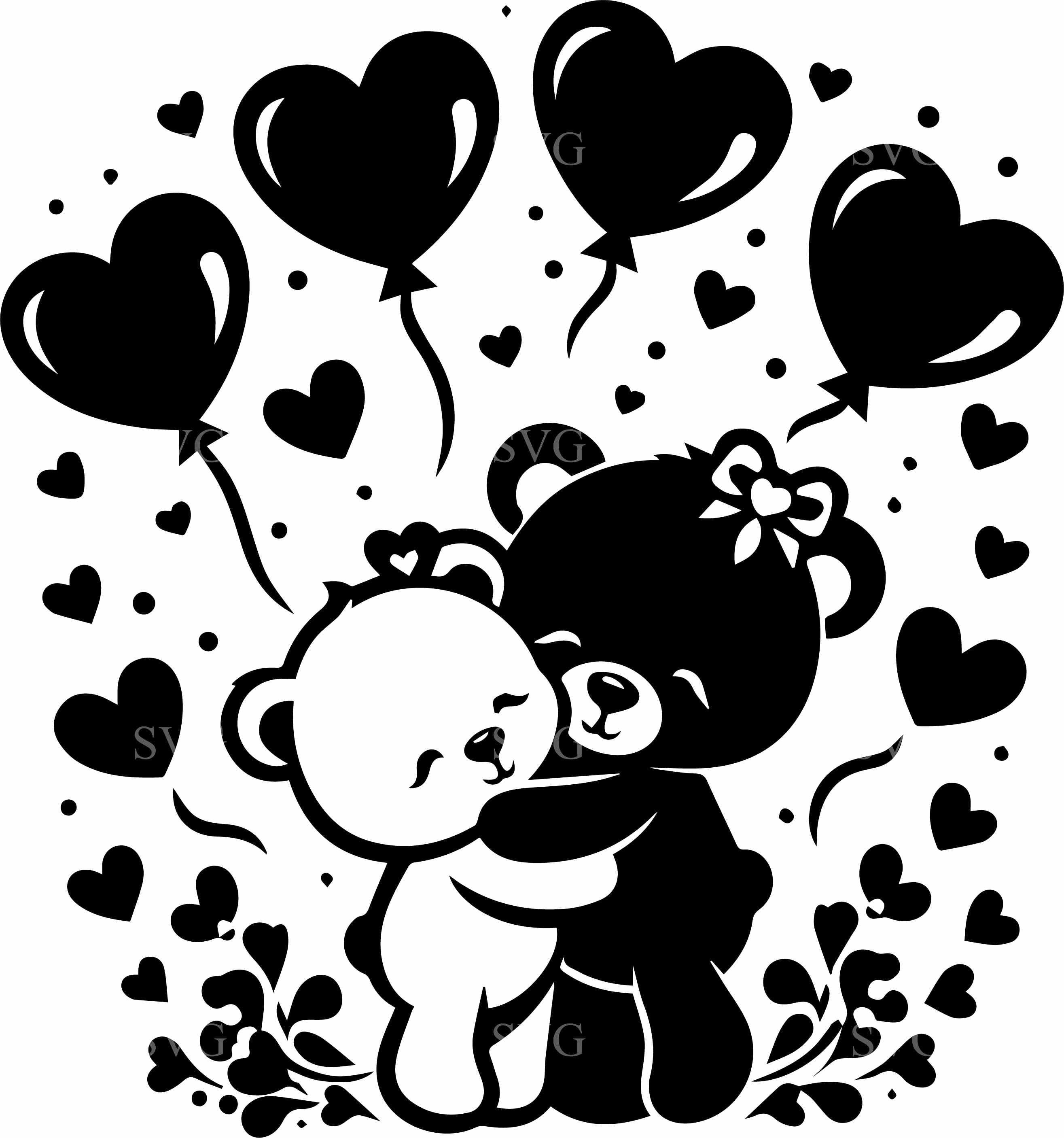 7 Love Bears SVG – Romantic Couple Cut File for Cricut, Valentine ...