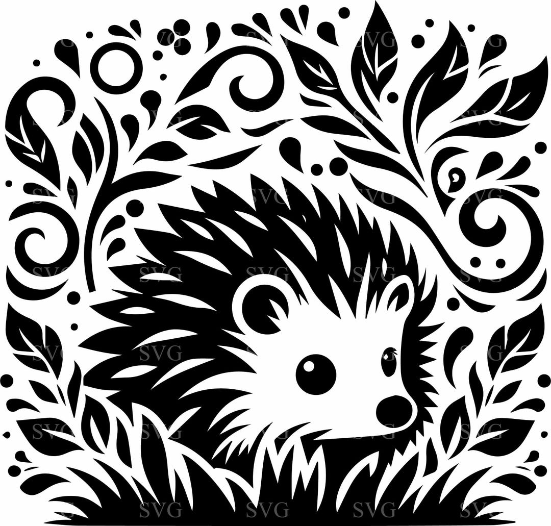 6 Hedgehog SVG Cut File Forest Animal Cricut Design Woodland Silhouette ...