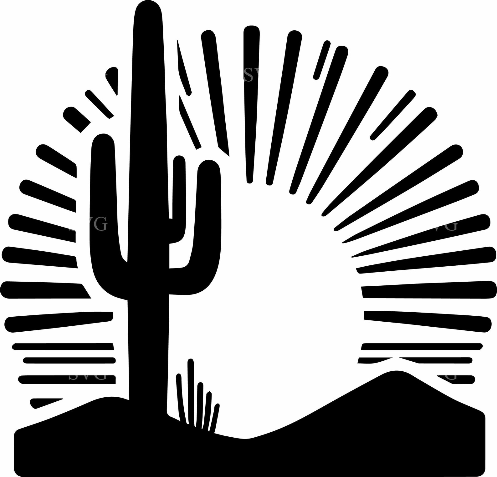10 Desert Sunset Cactus SVG – Southwestern Silhouette Cut File (digital ...