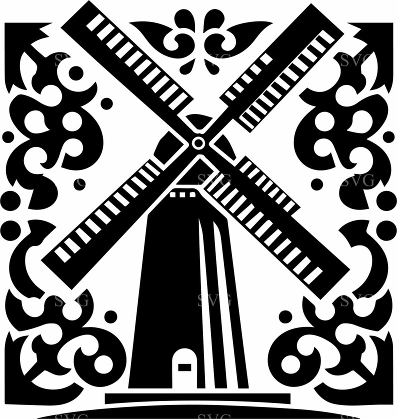 8 Windmill SVG – Square Floral Windmill Cut File for Cricut Silhouette ...